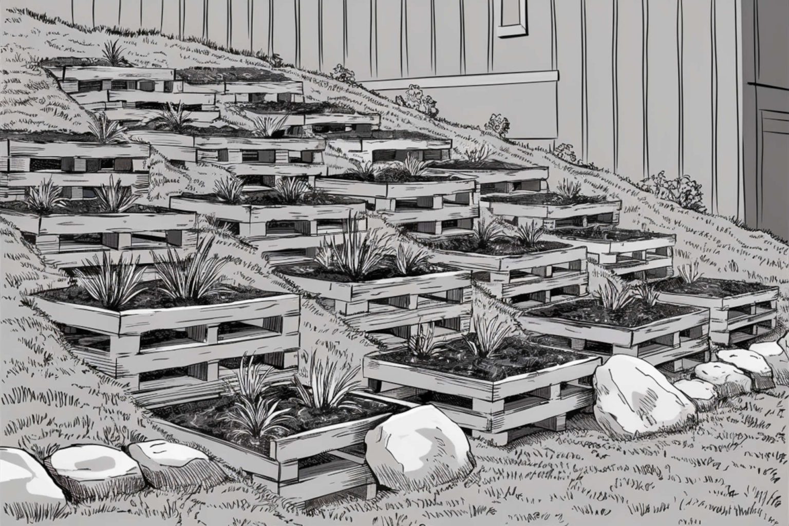 Using Pallets to Stabilize a Garden Slope - Gardening Latest
