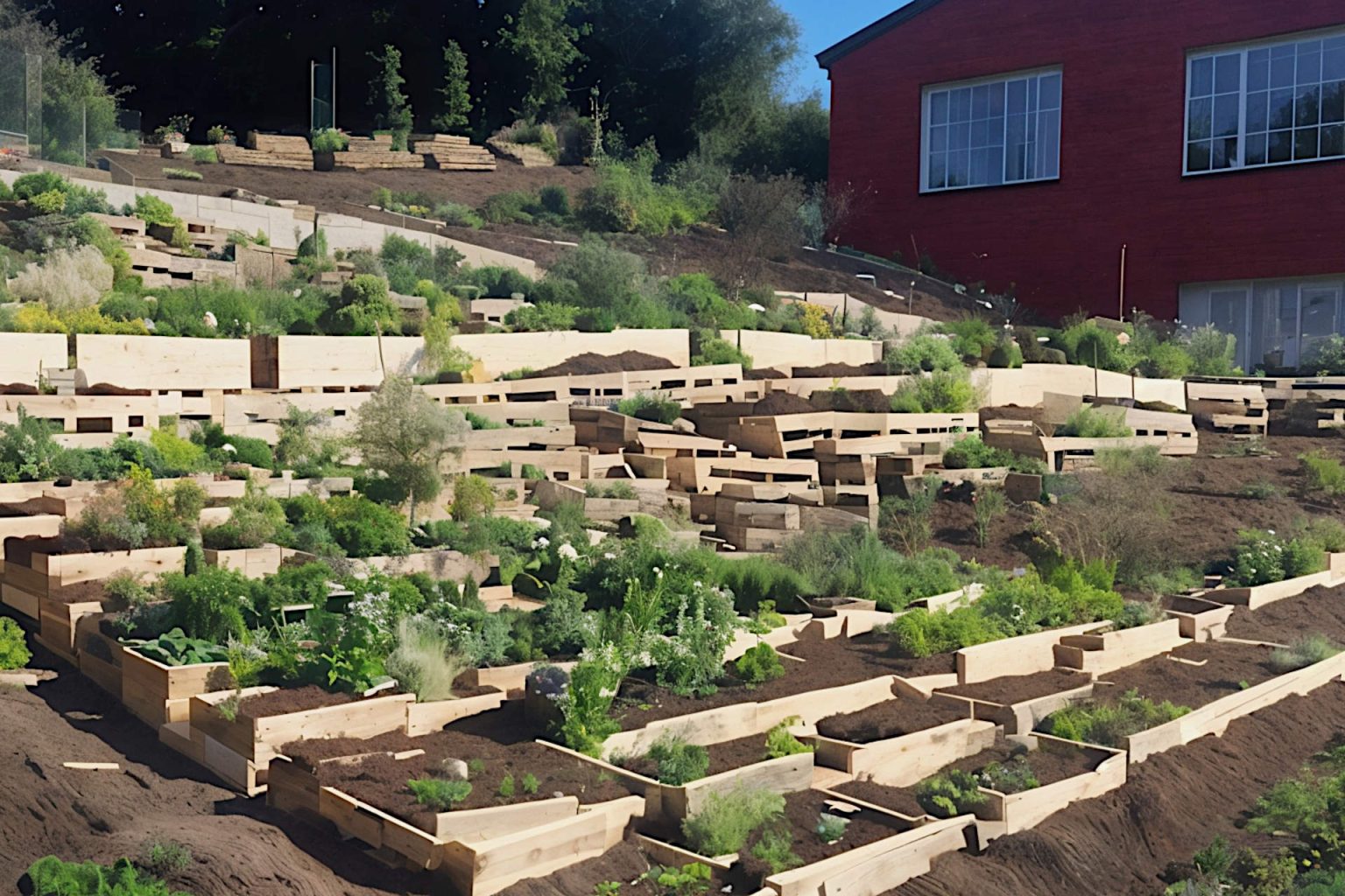 Using Pallets to Stabilize a Garden Slope - Gardening Latest