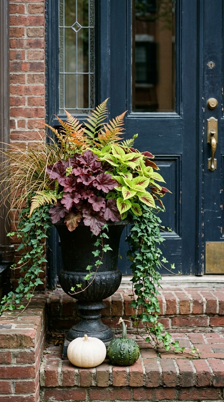 Fall Front Porch Shade Planters for a Warm Welcome in Low Light ...